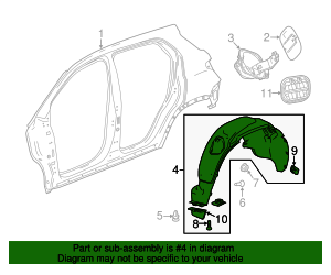 2018-2022 Chevrolet Trax Rear Driver Side Wheelhouse Liner 42769598 ...
