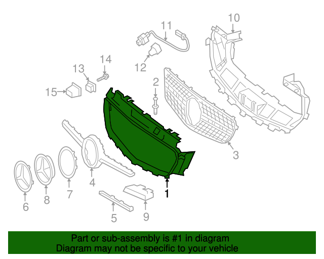 238-888-01-00 - Grille Surround 2017-2020 Mercedes-Benz | Mercedes-Benz ...