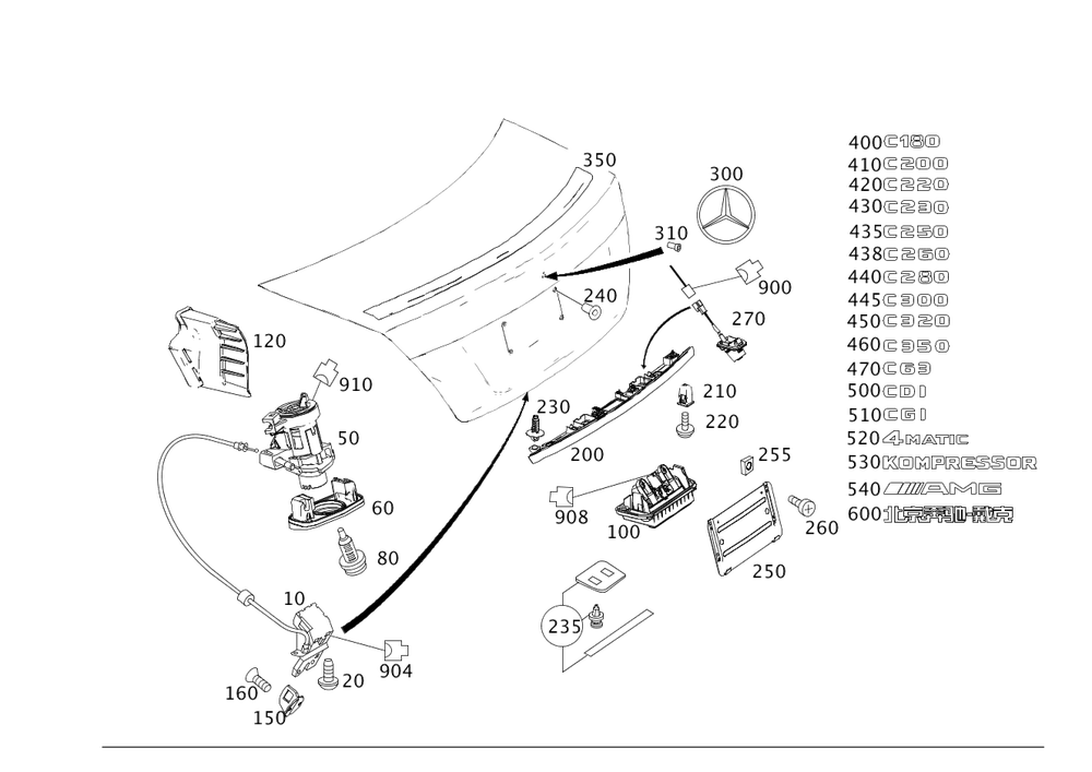209-817-06-15 - Parts Kit, Model Badge 2006-2012 Mercedes-Benz ...