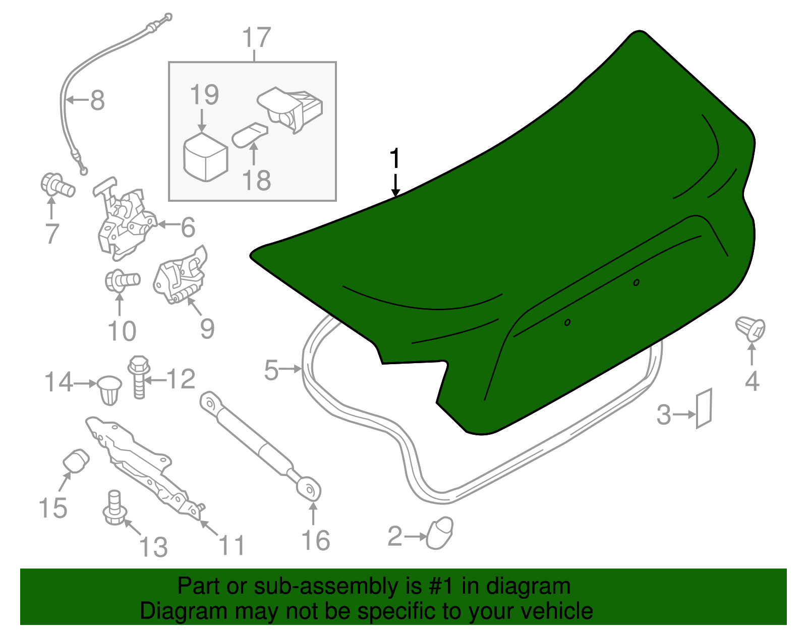 2013-2015 Scion FR-S Trunk Lid SU003-01456 | Toyota Parts Center