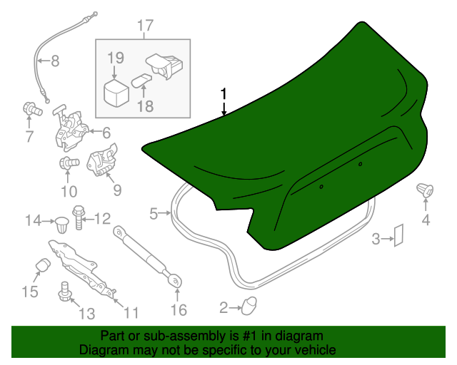 2017-2020 Toyota 86 Trunk Lid SU003-07367 | Toyota Parts Center