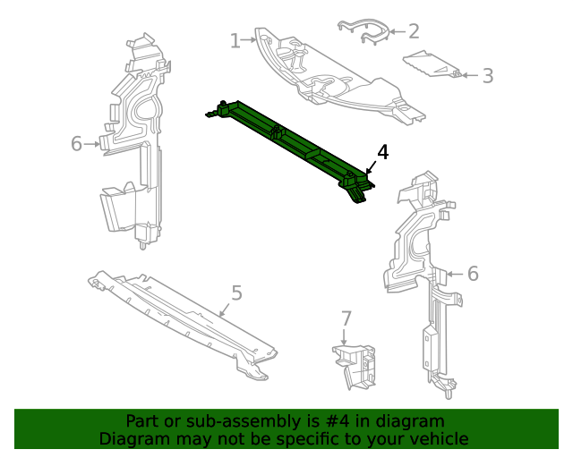 16594-0P020 - Radiator Support Air Deflector - 2021-2023 Toyota Sienna ...