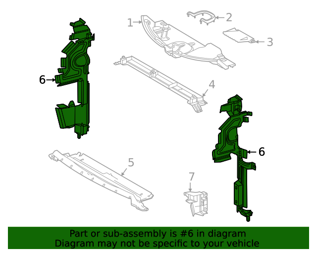 16595-F0230 - Radiator Support Air Deflector 2021-2023 Toyota Sienna ...