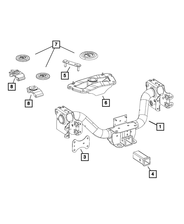 2013-2018 Ram 3500 Tie Down Bracket, Front 68171175AB | My Mopar Parts