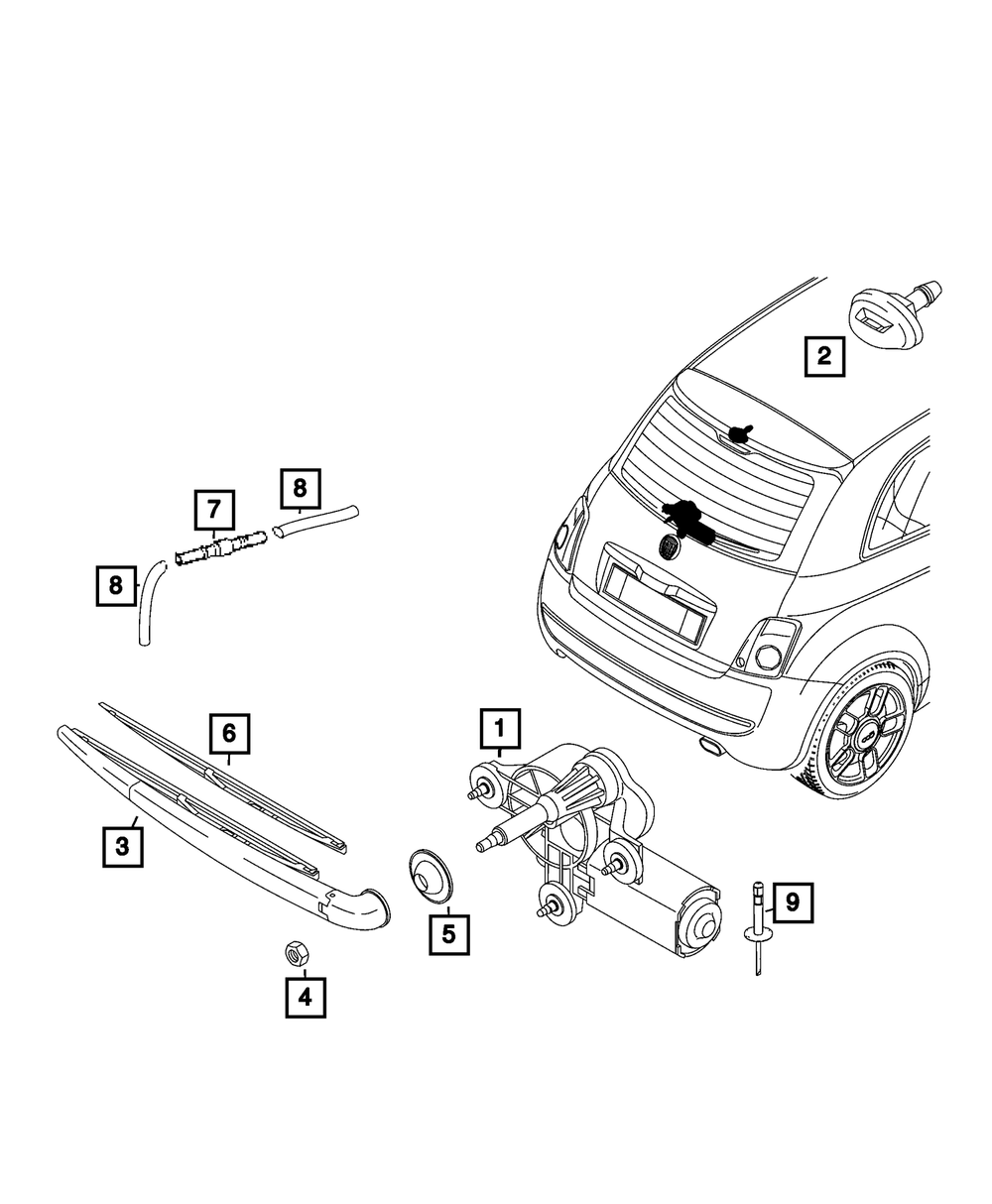 2024 Fiat 500E Rear Wiper Blade 68098376AA | My Mopar Parts