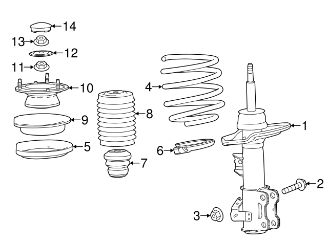 2013-2019 Cadillac ATS W (S)Strut (Replaces Part Number 23219709 ...