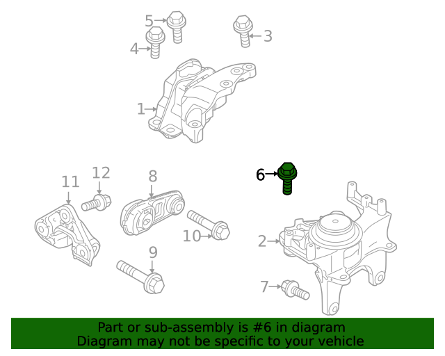 2022-2023 Mitsubishi Outlander Side Mount Bolt AX000236 | Auto Parts