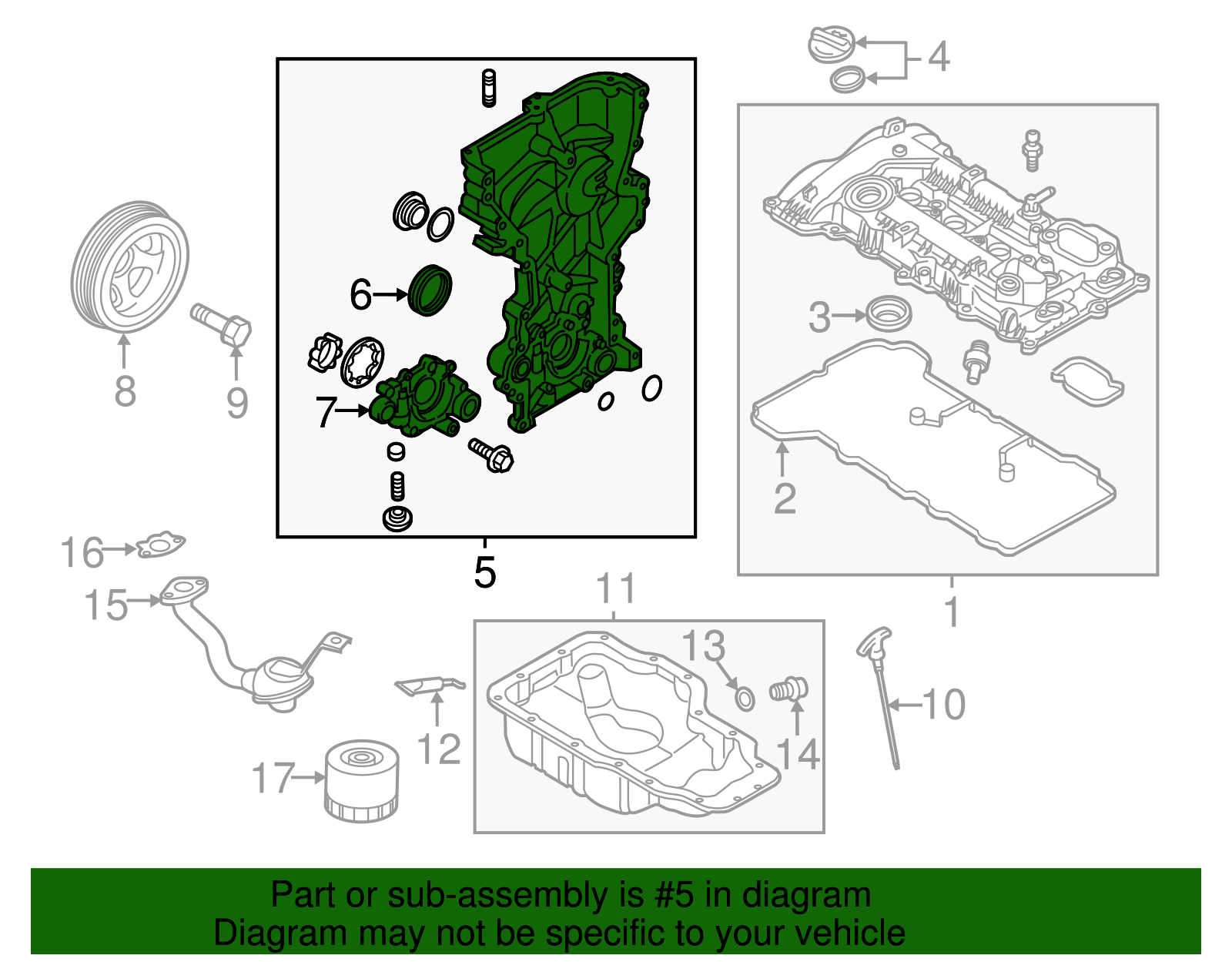 21350-2E350 - Timing Cover 2014-2019 Kia | Kia.Parts Store