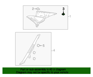 2012-2022 Toyota Upper Quarter Trim Rear Clip 90467-A0033 | Toyota Parts
