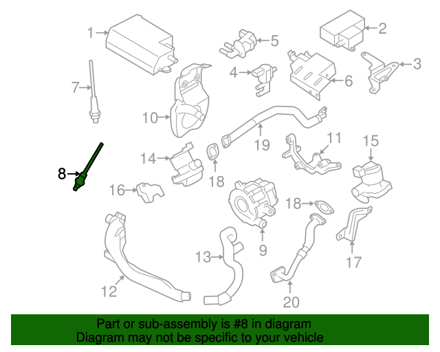 22641AA510 - Oxygen Sensor 2008-2014 Subaru Impreza | Subaru Factory ...