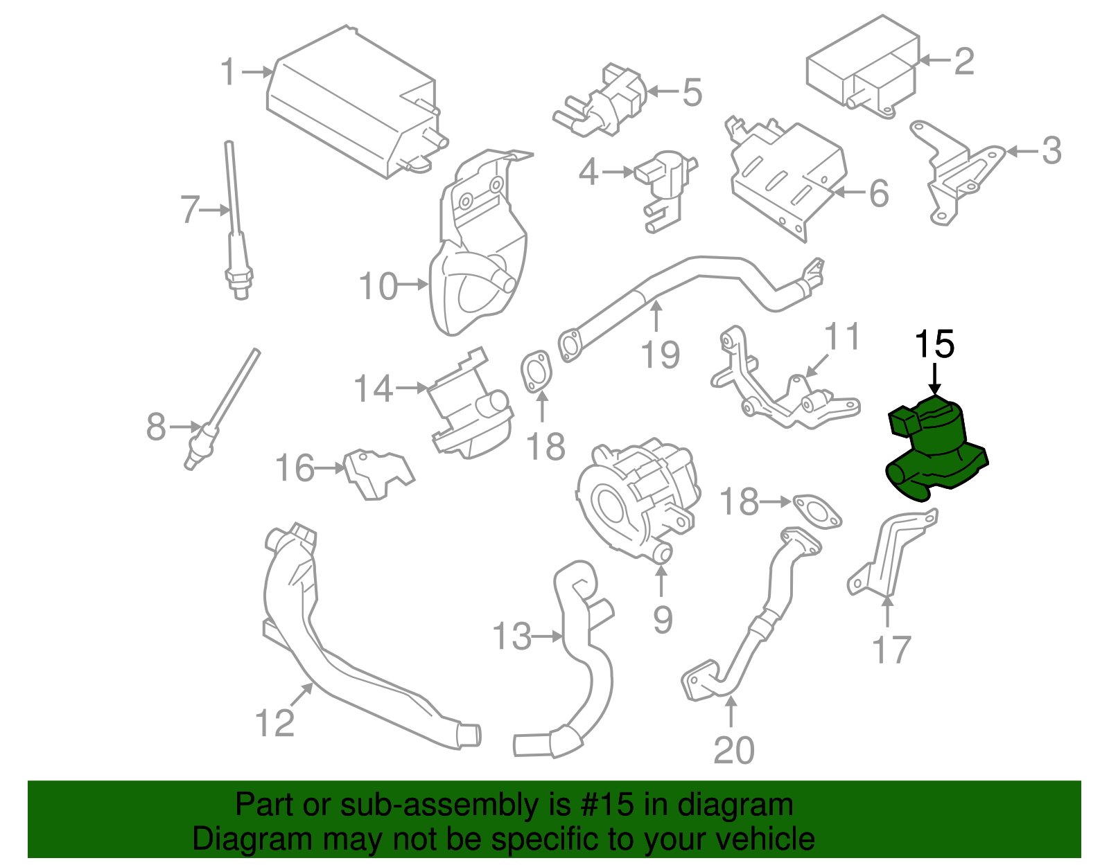 2006-2021 Subaru AIR SUCTION VALVE FOR SECONDARY AIR SYSTEM [six-pin ...