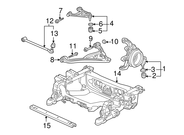 52360-S2A-000 - Lower Control Arm 2000-2009 Honda S2000 | Honda Parts ...