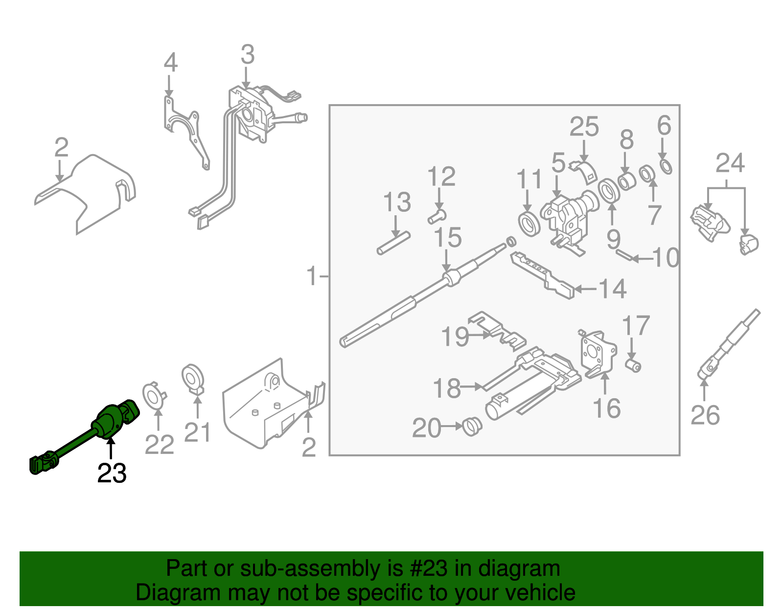 19256702 - Steering Gear Coupling Shaft 2006-2010 Hummer | GMPartsNow