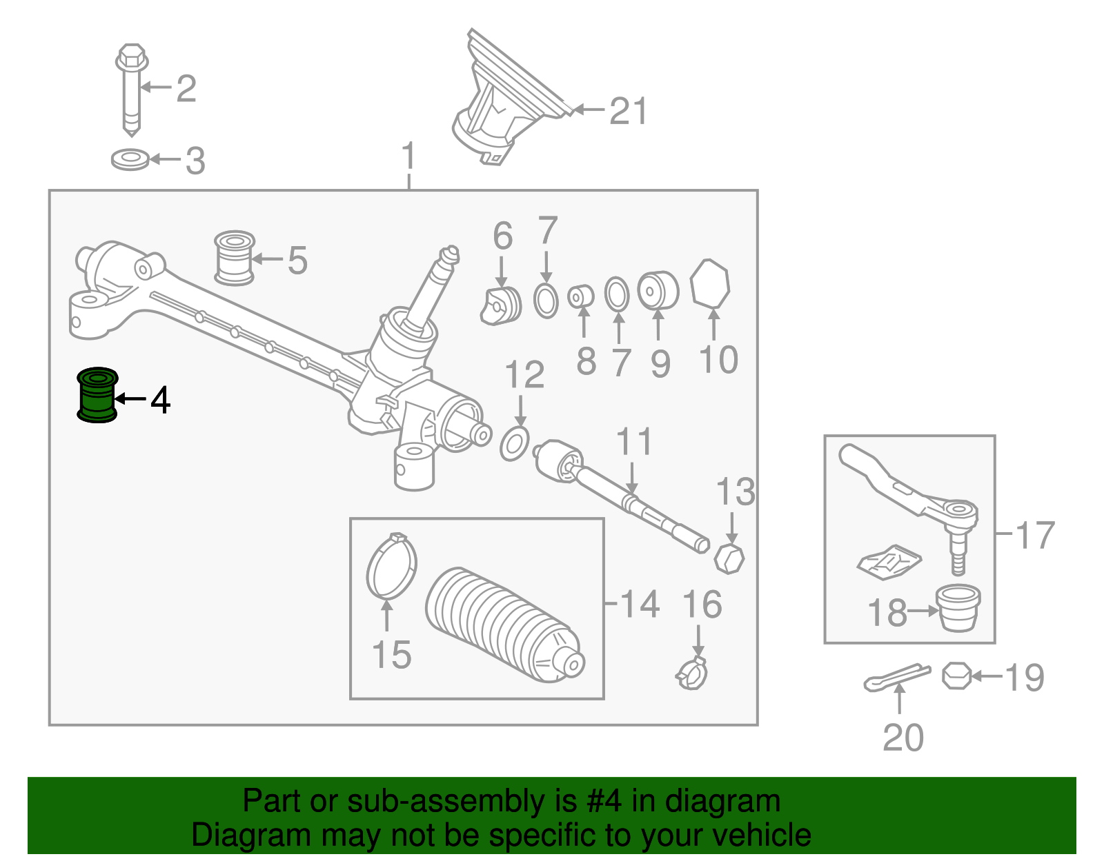 53684-T7A-003 - 2016-2022 Honda HR-V - Bush A Steering Rack Housing ...