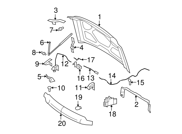 7C3Z-16C826-AA - Lift Cylinder 2008-2010 Ford | AutoNationParts.com