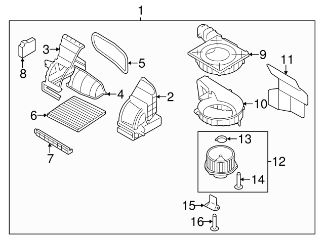 2012-2017 Hyundai Blower Motor 97111-1R000 | OEM Parts Online