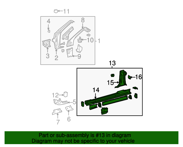 61402-06010 - Rocker Panel 2004-2008 Toyota Solara | AutoNationParts.com