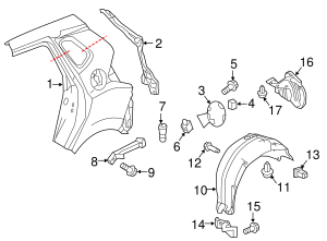 2015-2020 Honda Fit Strake, R Rear 74475-T5R-A00 | OEM Parts Online
