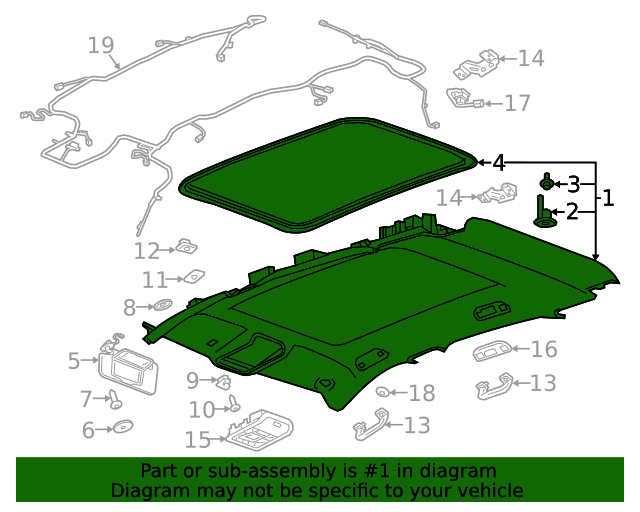 2019-2020 Cadillac XT4 Headliner 84577620 | GMPartsDirect.com