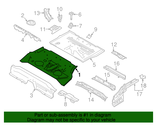 2011-2017 Nissan Juke Center Floor Pan G4512-1KDMA | QuirkParts