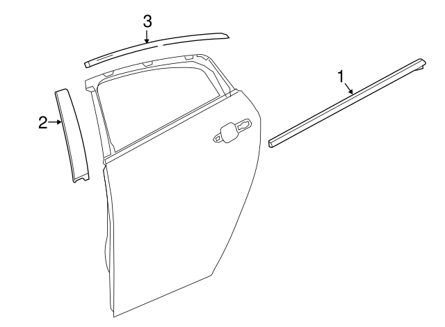 84178714 GM Rear Driver Side Door Window Upper Reveal Molding | GM ...