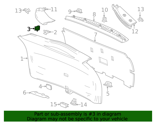 Upper Center Pillar Trim Retainer - GM (11589329) | GMPartsNow