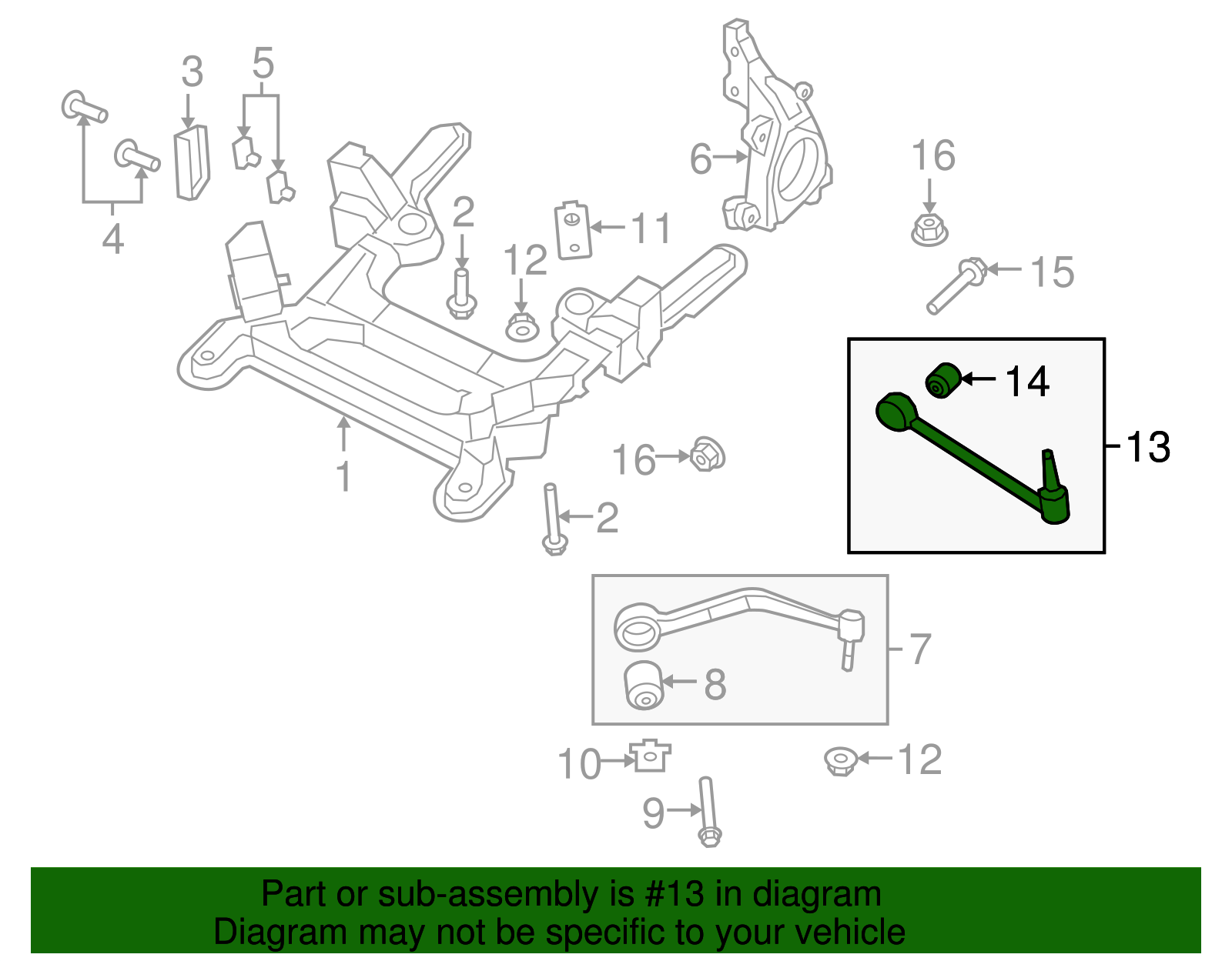 2014-2017 Chevrolet Front Driver Side Rear Lower Control Link 92262619 ...