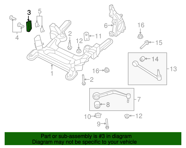 2011-2017 Chevrolet Caprice Passenger Side Engine Crossmember Bracket ...
