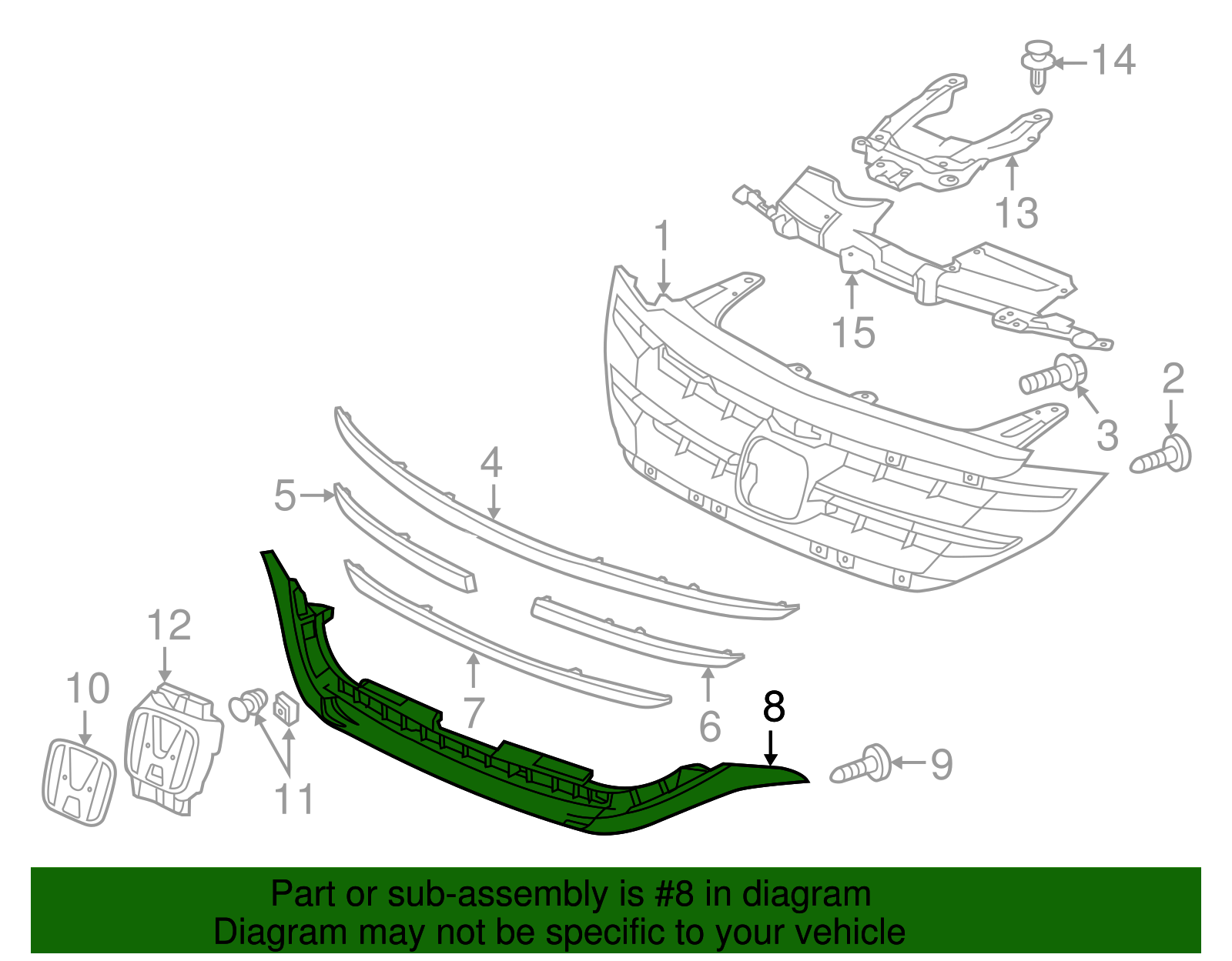 2012-2014 Honda CR-V Grille Surround 71127-T0G-A01 | Cheaper Honda Parts