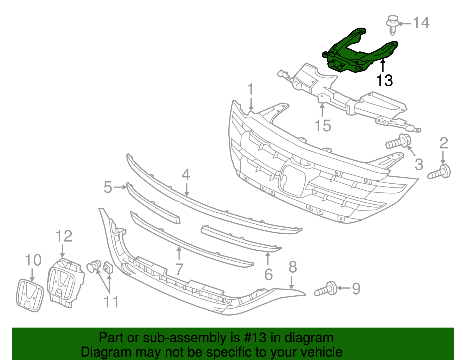 2012-2014 Honda CR-V Grille Bracket 71128-T0A-A01 | Cheaper Honda Parts