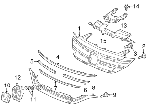 71125-T0G-A01 - Molding Front Grille (Lower) - 2012-2014 Honda CR-V ...