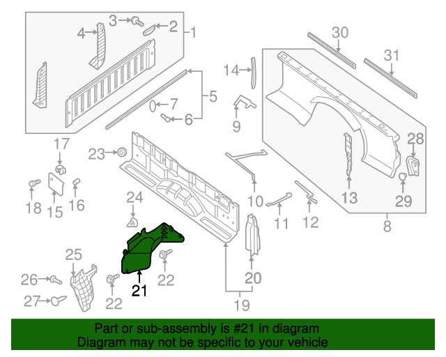 2016-2019 Nissan Rear Shield - Driver's Side (LH) 93831-EZ00A ...