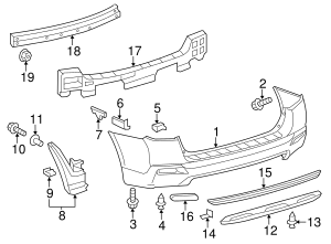 52159-48917 - Cover Rear Bumper L C - 2011-2013 Toyota Highlander | OEM ...