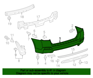 52159-48917 - Cover Rear Bumper L C - 2011-2013 Toyota Highlander | OEM ...