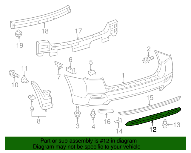2011-2013 Toyota Highlander Valance Panel 52169-0E050 | AutoNationParts.com