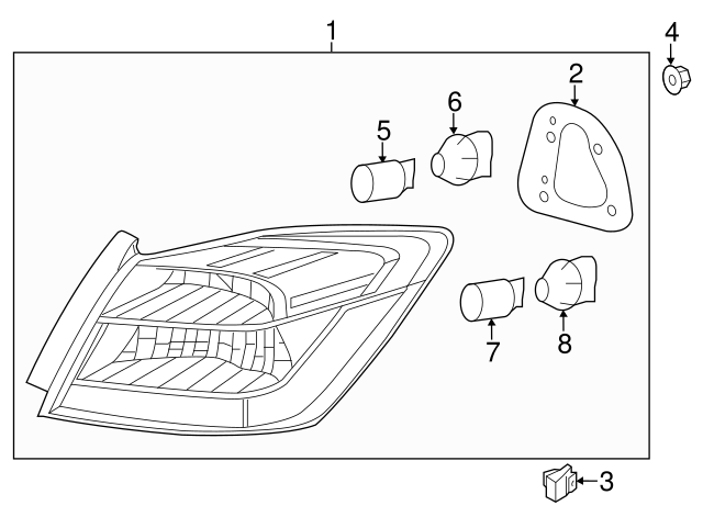 2013-2015 Honda Accord Tail Lamp Assembly 33500-T2A-A01 | OEM Parts Online