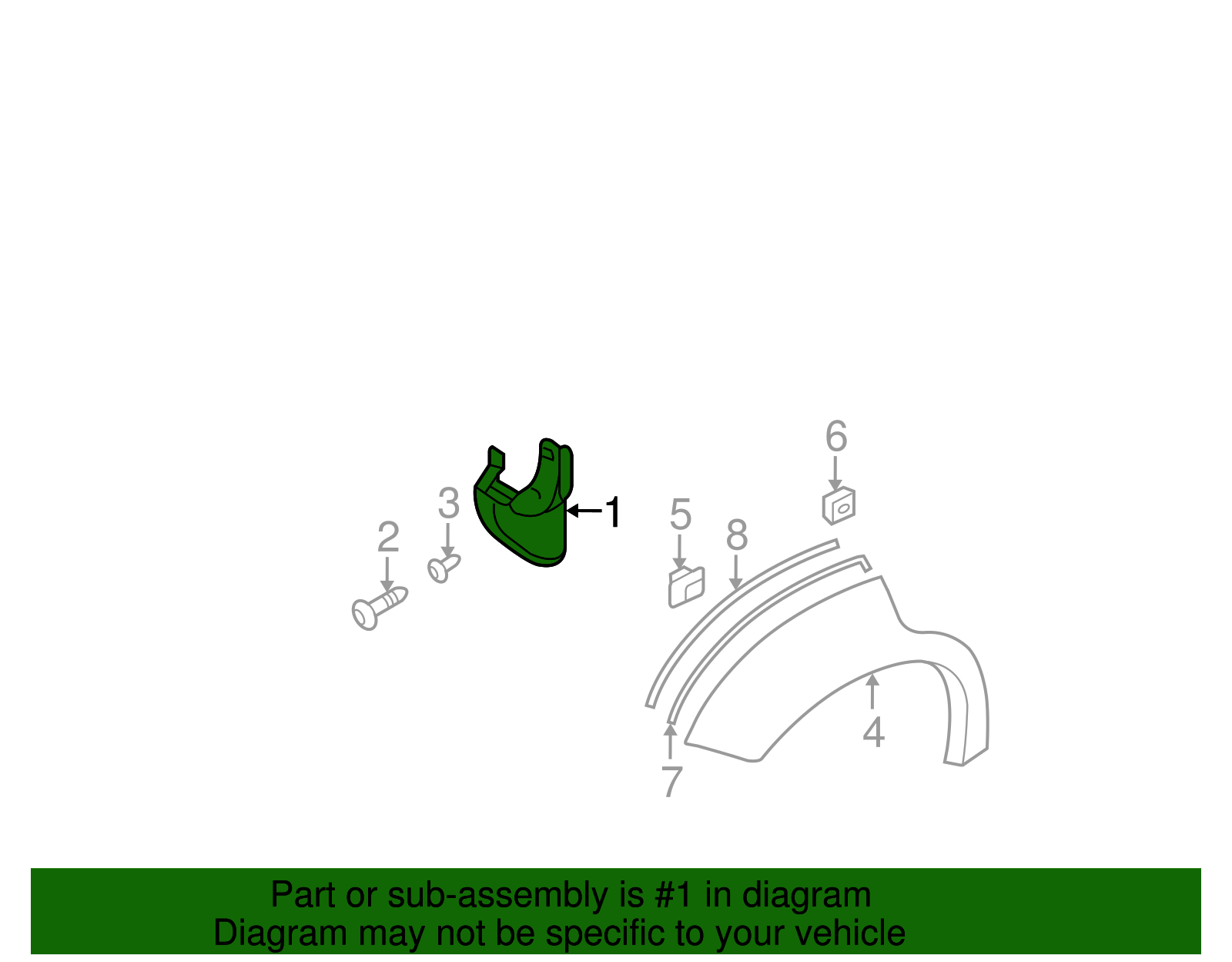 2005-2006 Hyundai Tucson Mud Guard 86831-2E010 | Hyundai Wholesale Direct