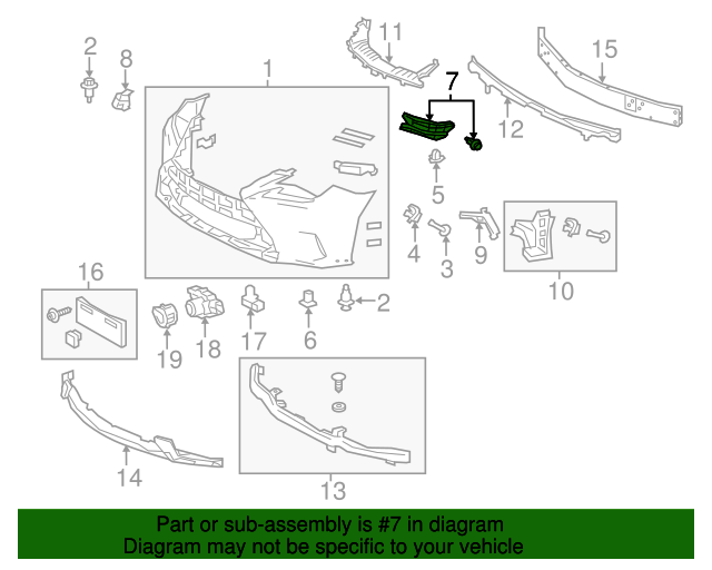 2015-2018 Lexus Bumper Cover Bracket 52535-24040 | AutoNationParts.com