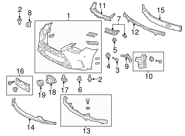 2015-2018 Lexus Bumper Cover Bracket 52535-24040 | AutoNationParts.com