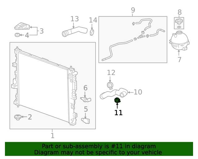 2020-2022 Cadillac XT5 Radiator Inlet Hose Clip 11548672 ...