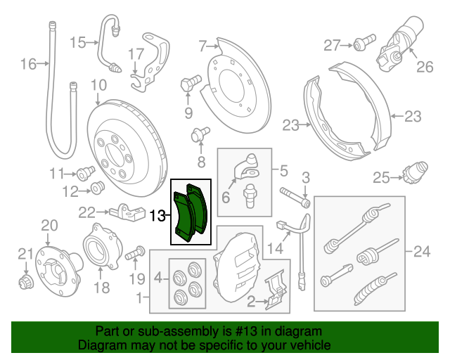 2011-2018 Porsche Cayenne Brake Pads Rear 958-698-451-C | Porsche Marin