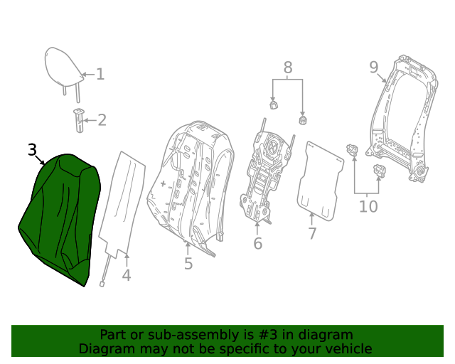 Toyota Seat Back Cover Part# 7107362080c0 | Toyota Of Colorado Springs ...