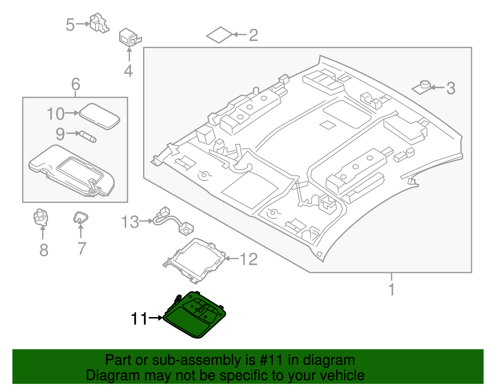2018-2020 Infiniti Q60 Map Lamp Assembly 26430-4FU7A | Faulkner ...