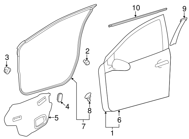 67862-52250 - Surround Weather-Strip - 2012-2019 Toyota Prius C | OEM ...