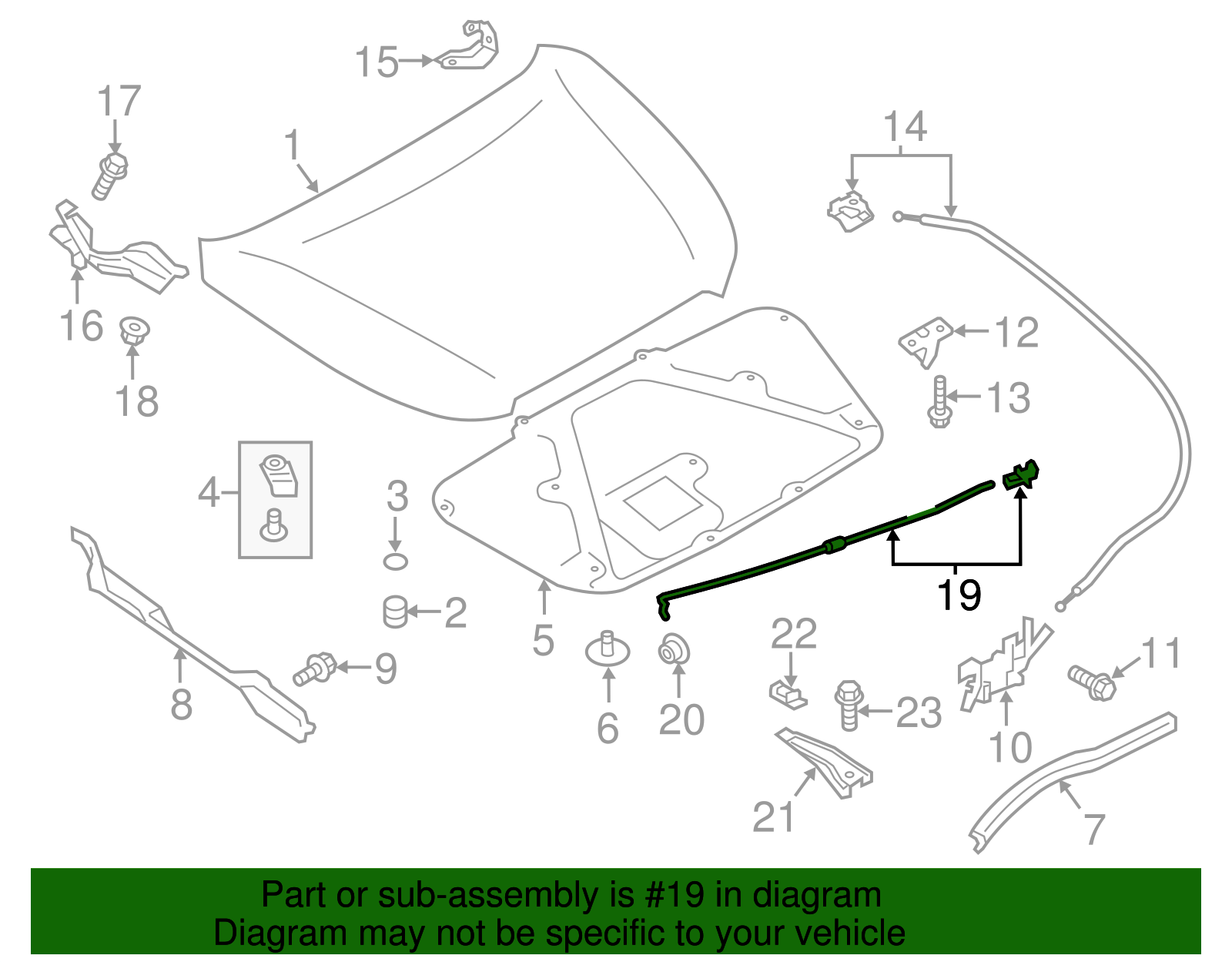 57251FJ021 - Support Rod - 2012-2017 Subaru | World OEM Parts Subaru