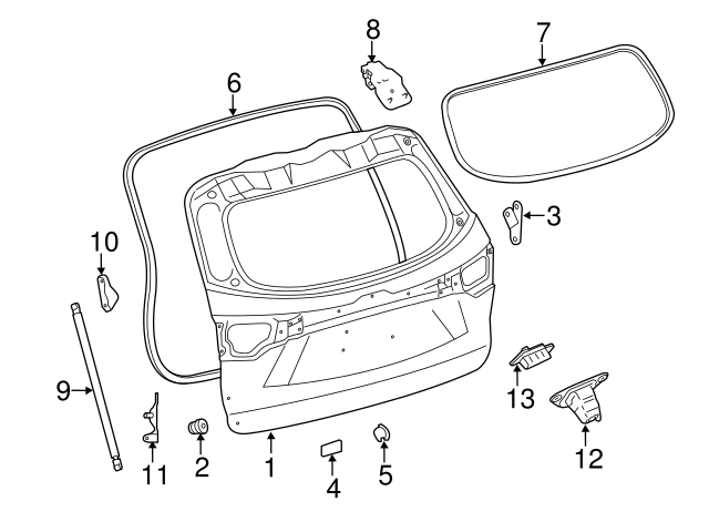 2014-2019 Toyota Highlander Lift Gate 67005-0E291 | Toyota Parts Center