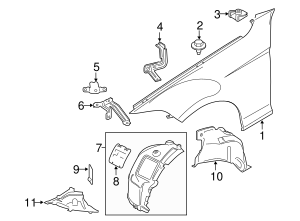 51717312837 - 2014-2021 BMW Ft Fender Liner (51-71-7-312-837) | BMW of ...