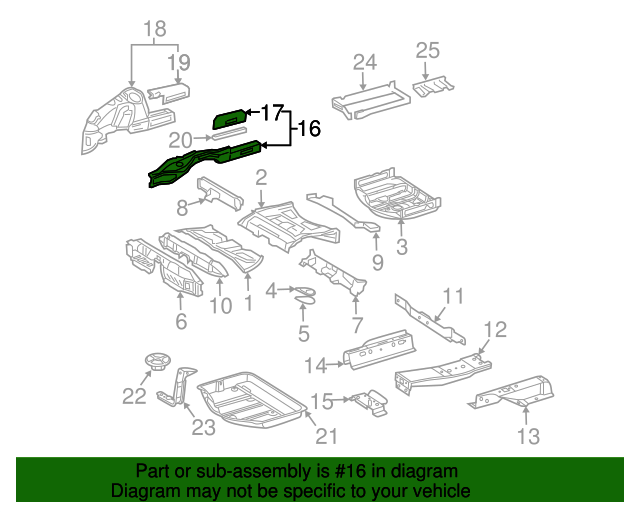 211-610-37-10 - Rail Assembly 2004-2009 Mercedes-Benz | Mercedes-Benz ...