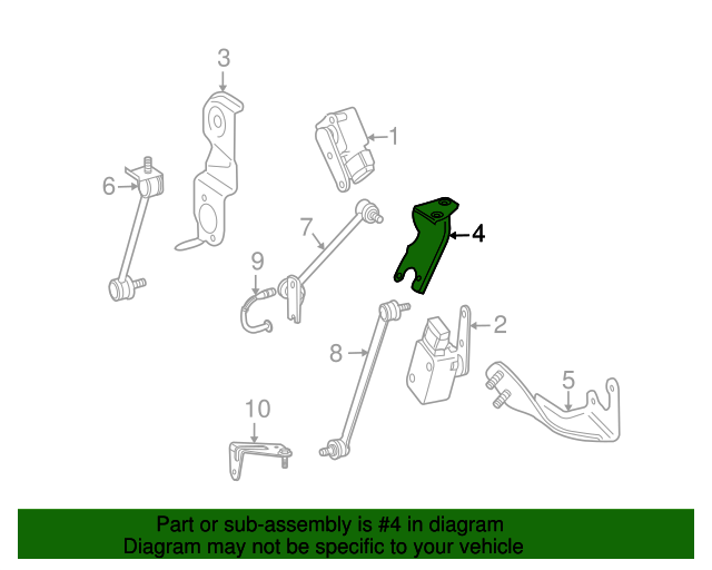 221-320-18-43 - Headlight Level Sensor Bracket 2007-2014 Mercedes-Benz ...
