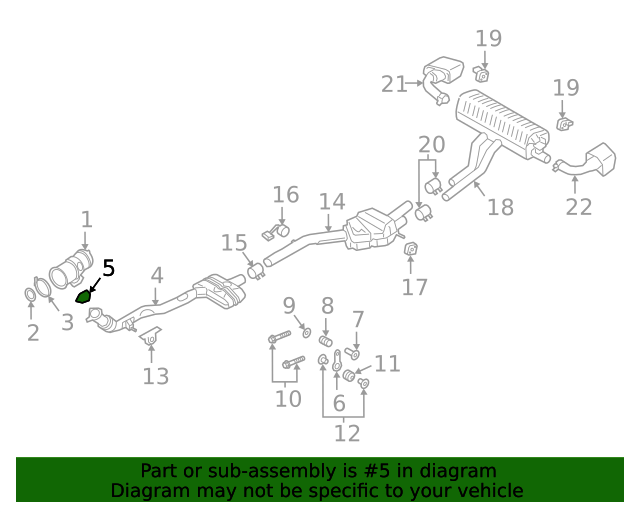 2019-2022 Porsche Cayenne Converter & Pipe Gasket PAB-253-115-20 ...